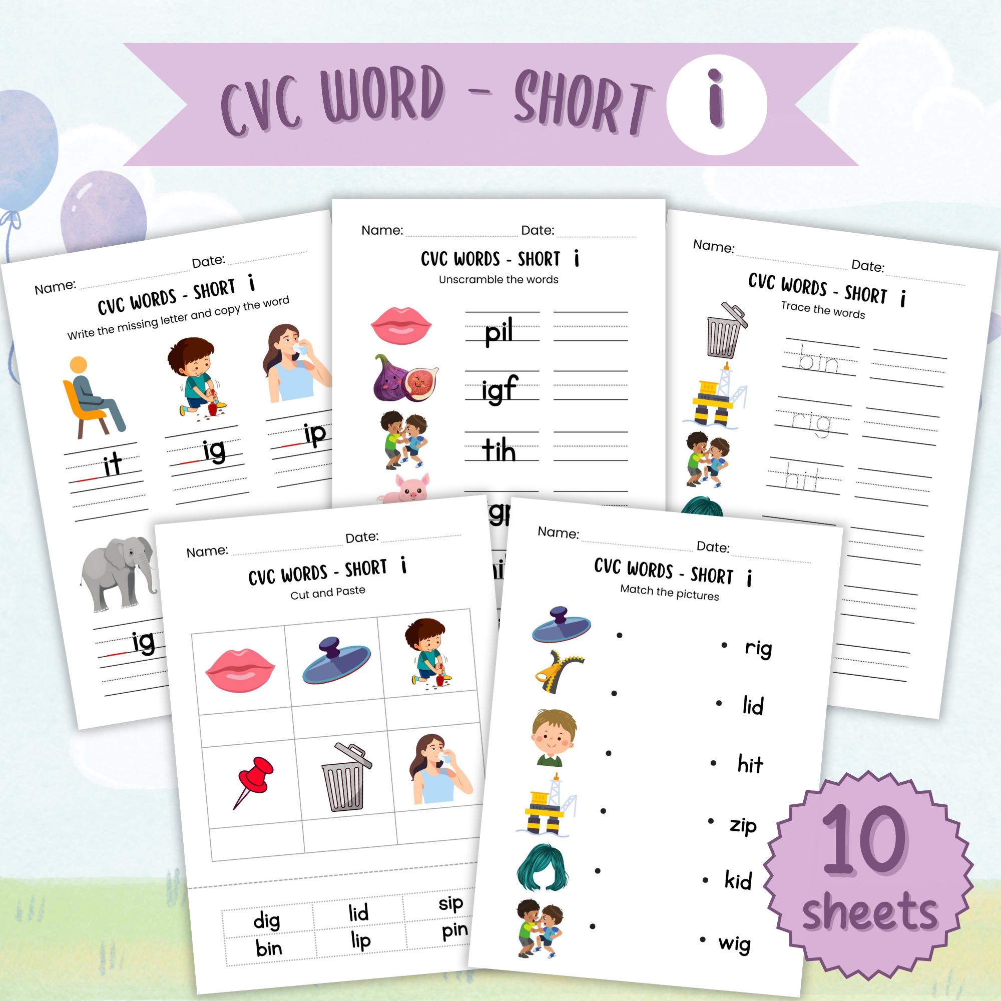 CVC, Phonics Printables, Sight Word Worksheets, Kindergarten Sight ...