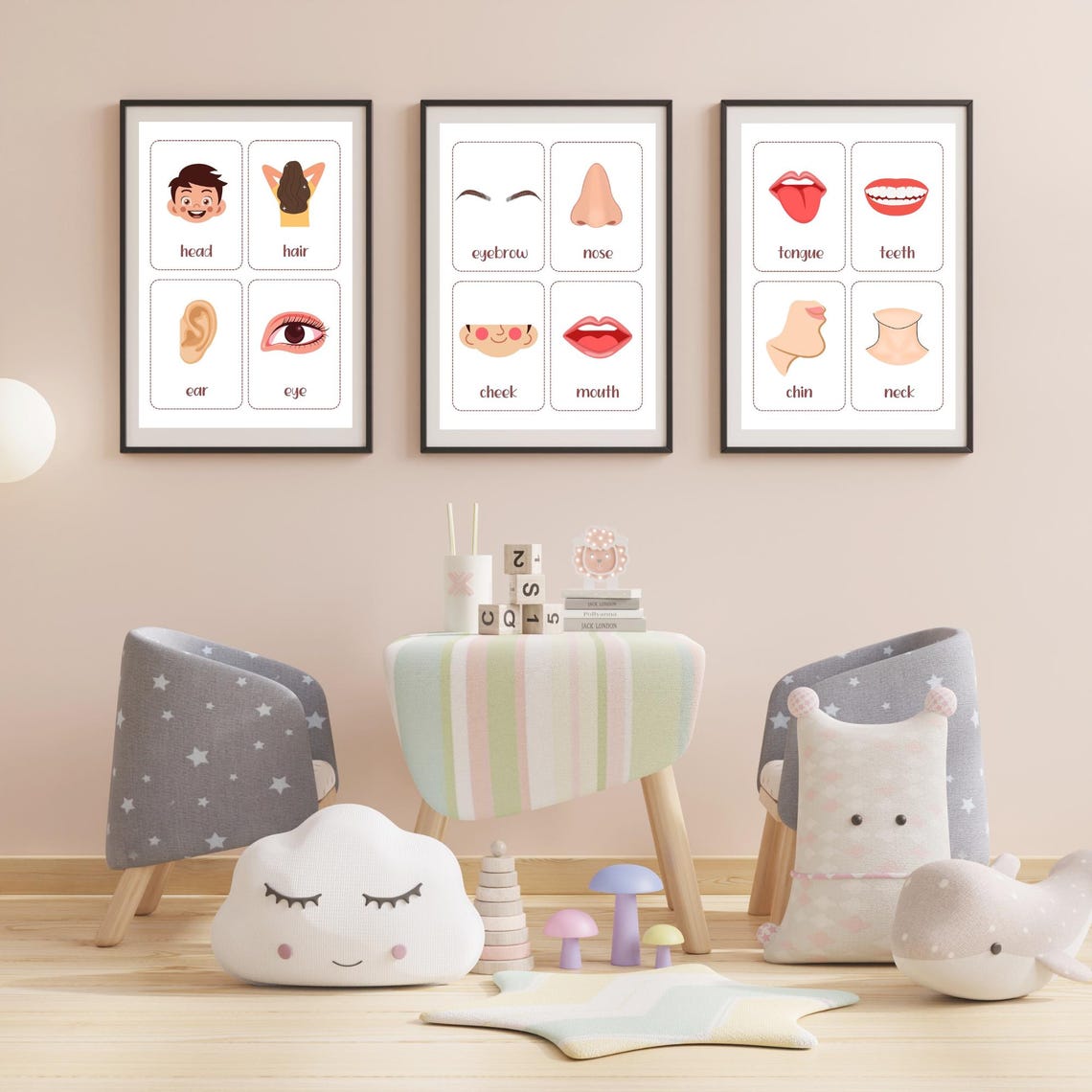 Body Parts Printable, Printable Body Parts Flash Cards, Body Parts ...