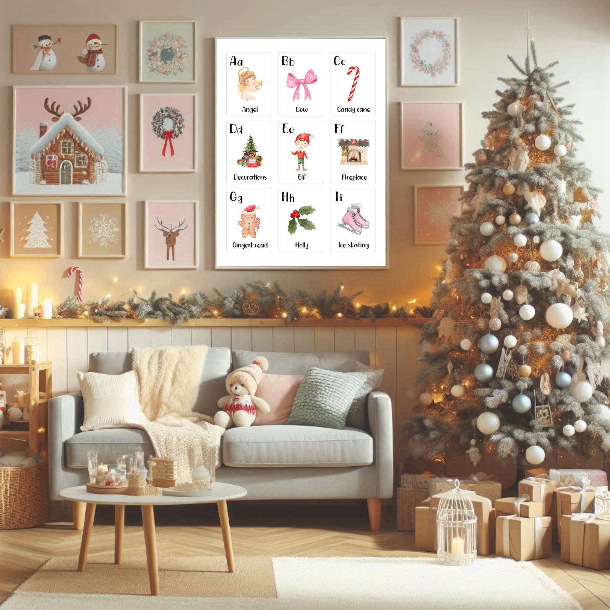 Christmas Flashcards, ABC Flash Cards, Alphabet Flash Cards, Printable ...