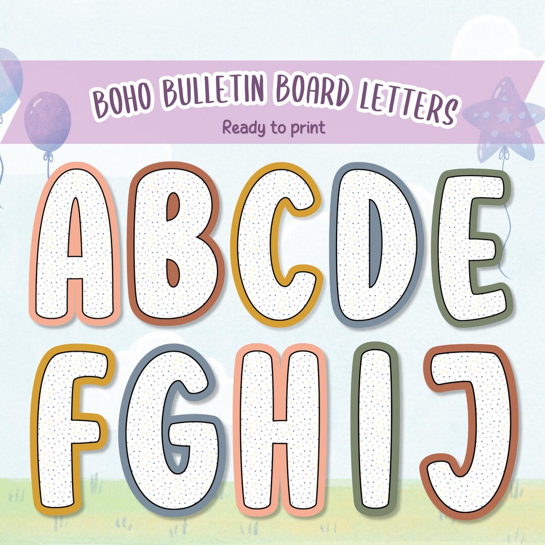 Boho Bulletin Board Letters | Neutral Pastel Classroom Decor ...