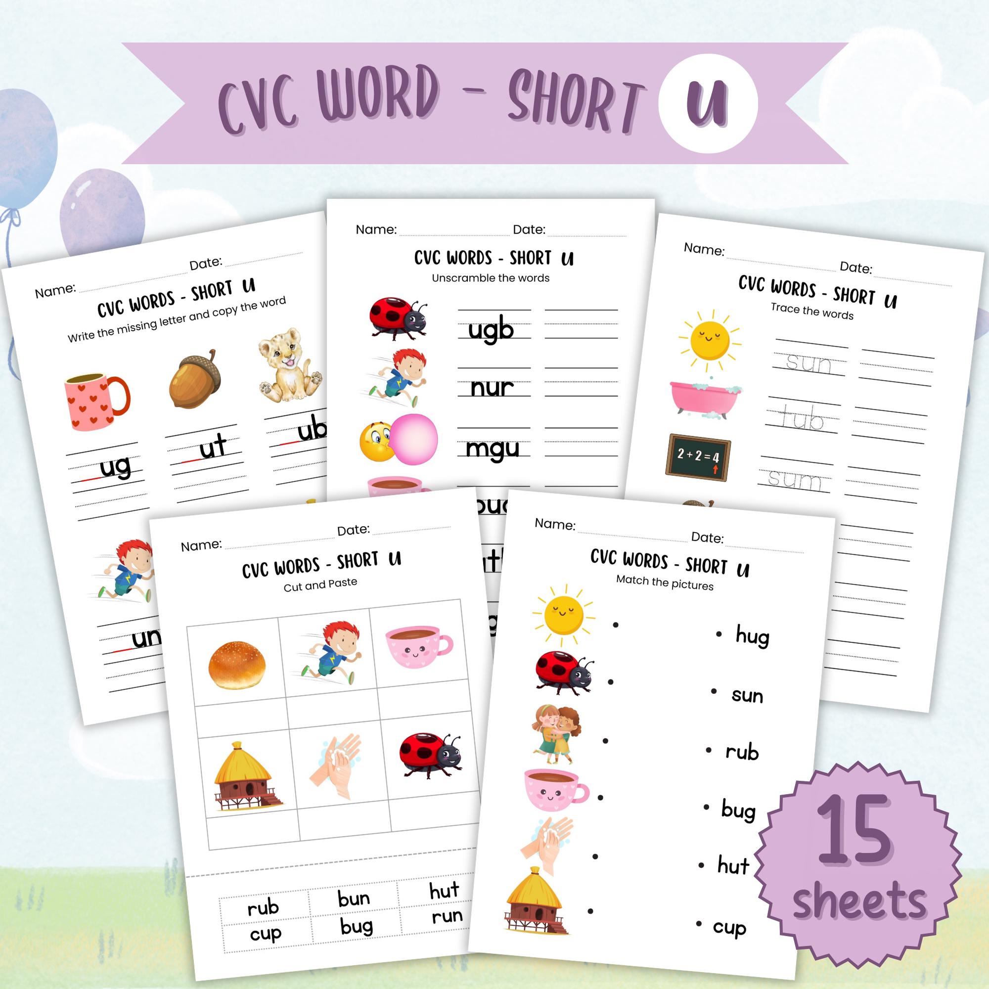 CVC, Phonics Printables, Sight Word Worksheets, Kindergarten Sight ...