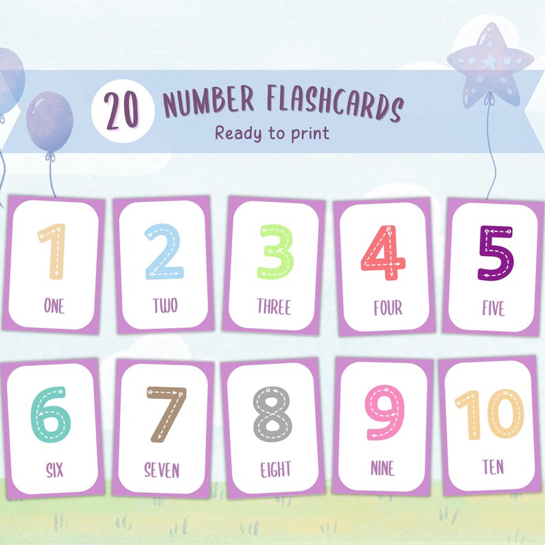 Number Matching, Number Flashcards, Kindergarten Counting Activities ...