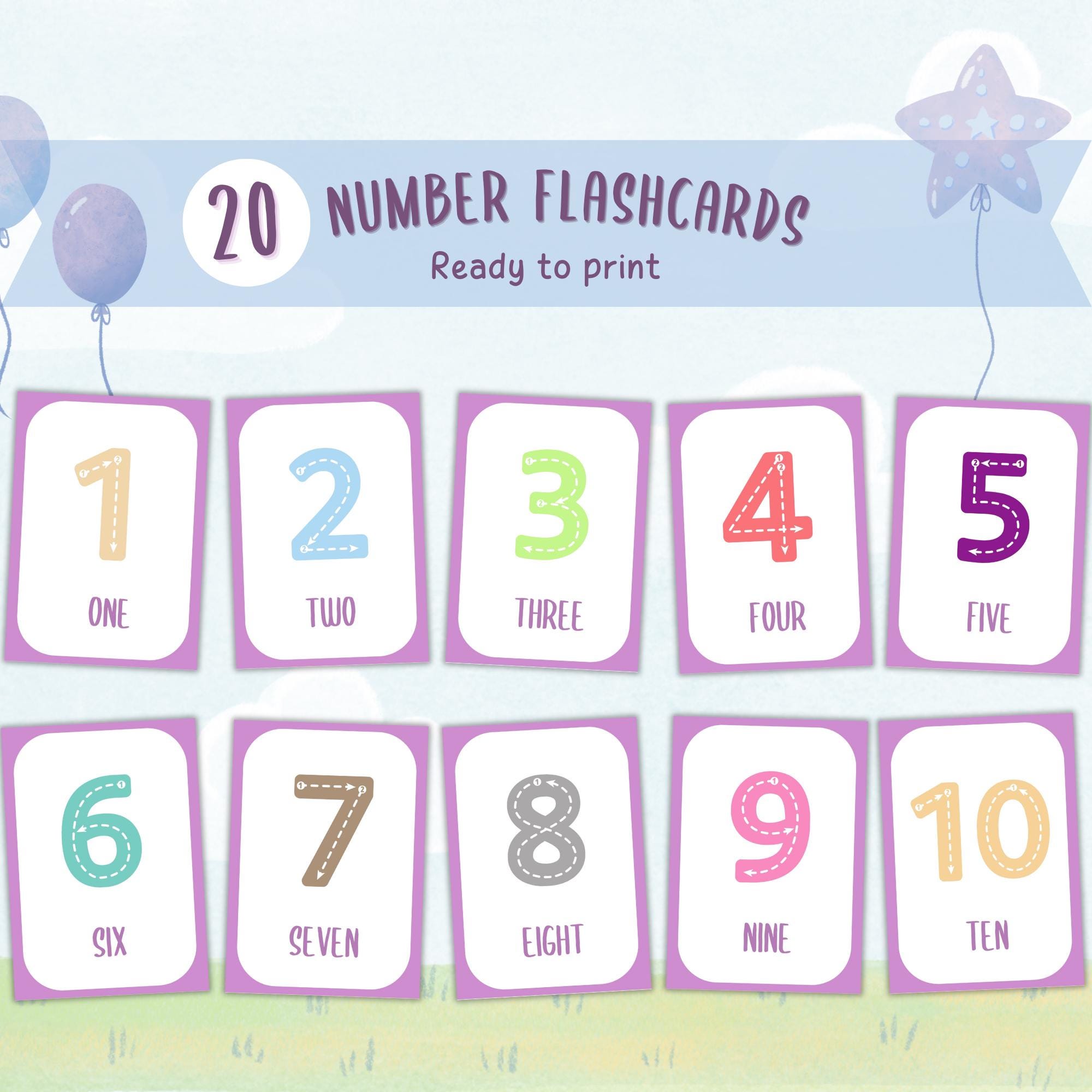 Number Matching, Number Flashcards, Kindergarten Counting Activities ...