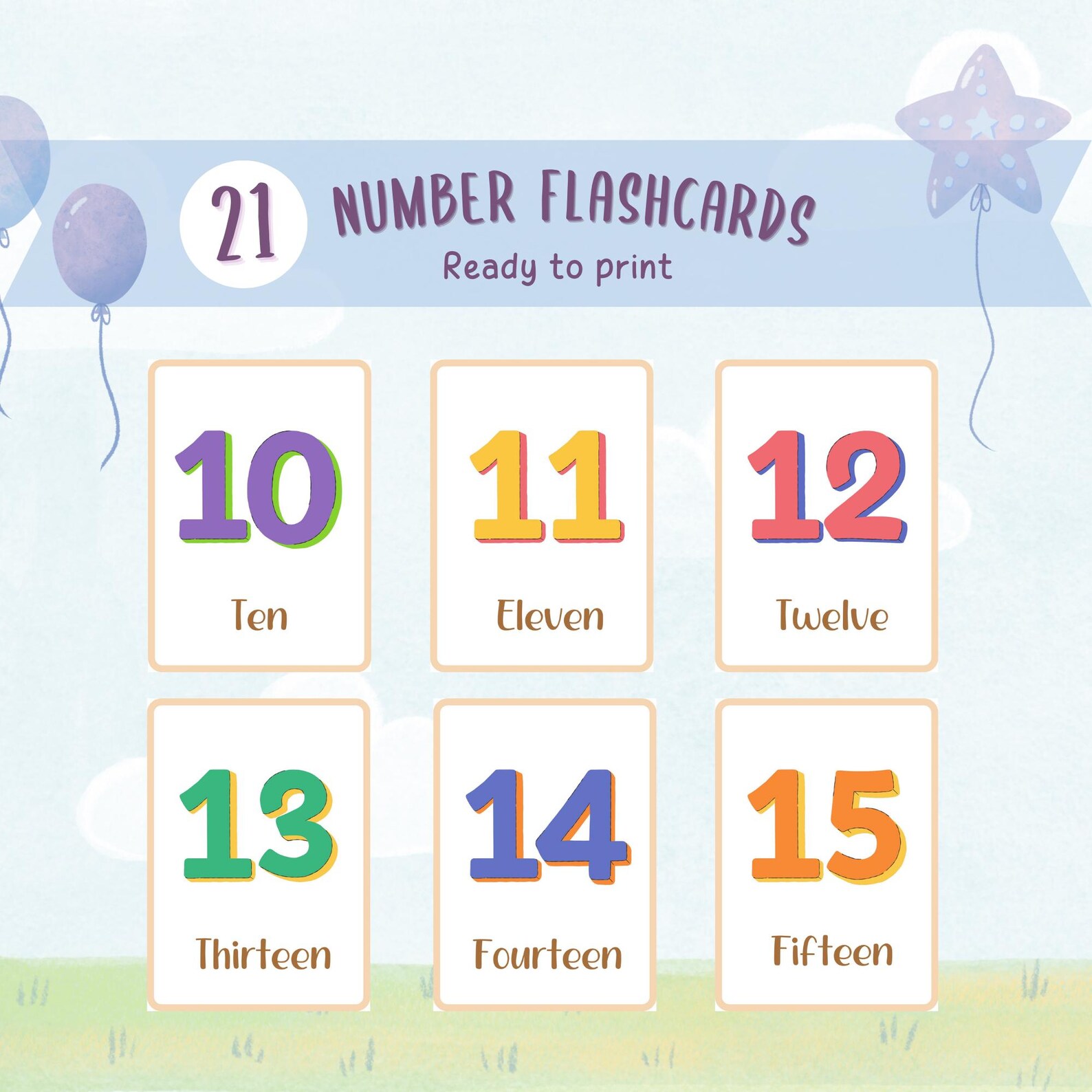 Number Flashcards, Printable Number Flashcards, Counting 1-20, Learn to ...