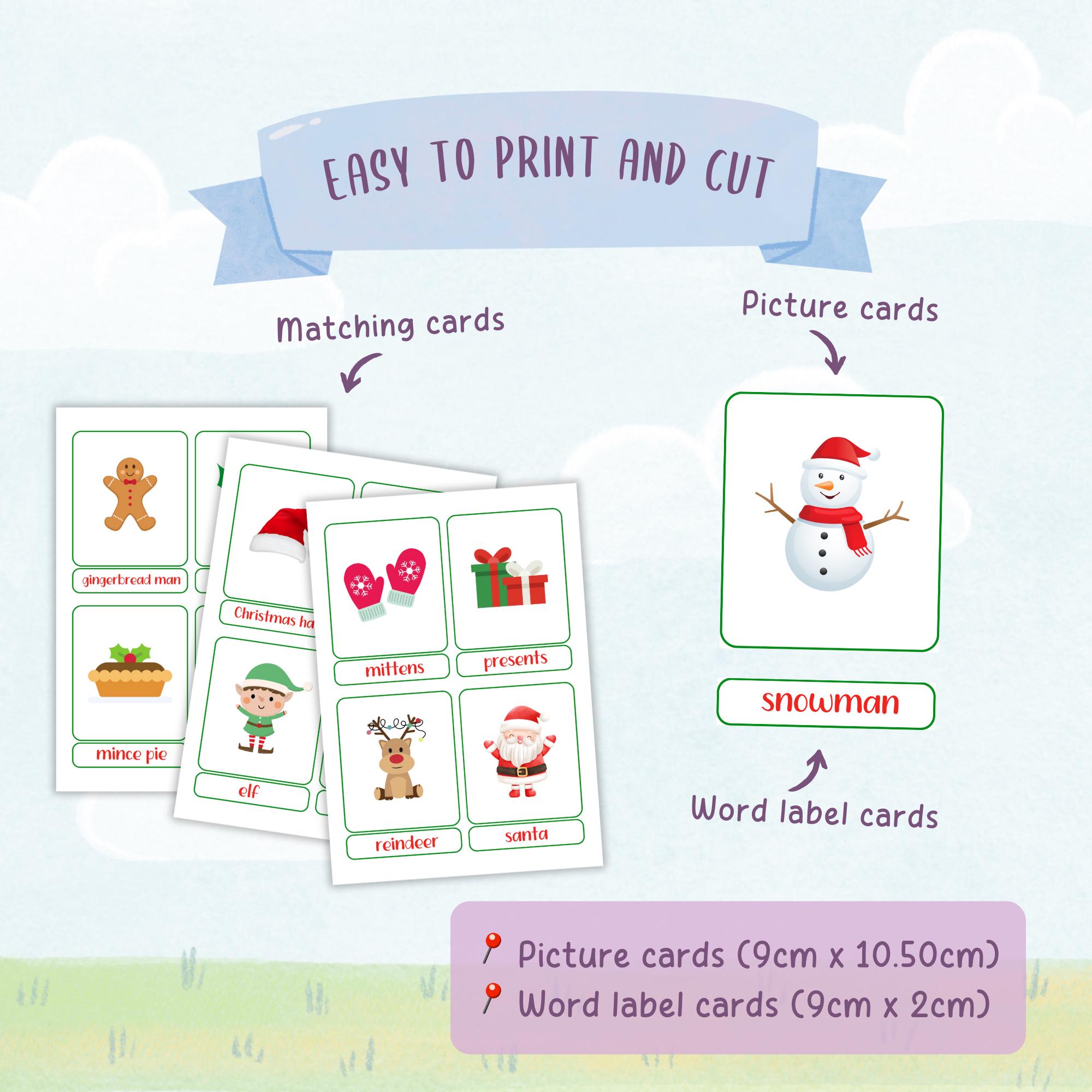 Christmas Flashcards, Words Flash Cards, Christmas Vocabulary ...