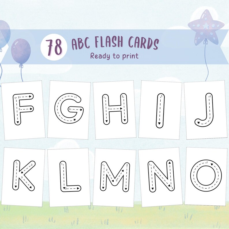 ABC Flash Cards, Printable Tracing Alphabet Letters, Printable Alphabet ...