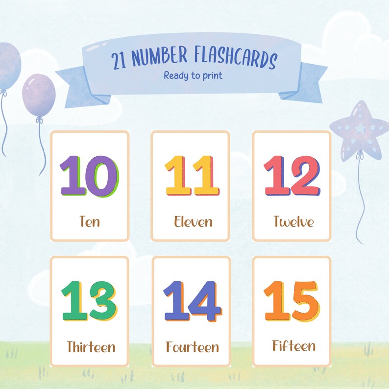 Number Flash Cards, Numbers 1-20, Learning Numbers, Educational Flash ...