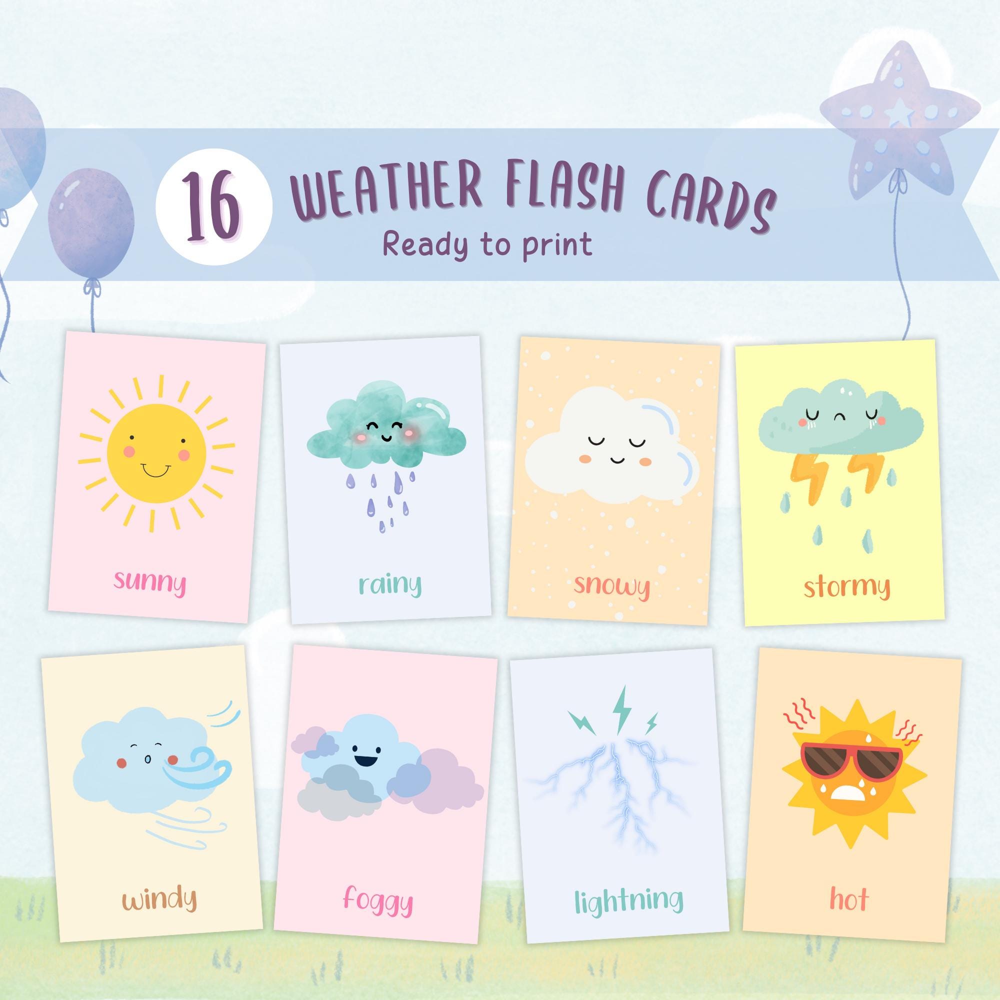 Weather Flashcards, Preschool Weather Activities, Kindergarten Weather ...