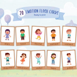 Emotions Flashcards, Feelings Flashcards, Emotion Faces Printable ...