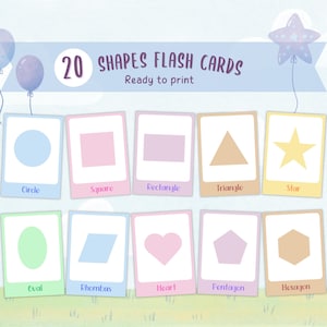 Shapes Flash Cards, Kindergarten Shapes, Learning Shapes, Preschool ...