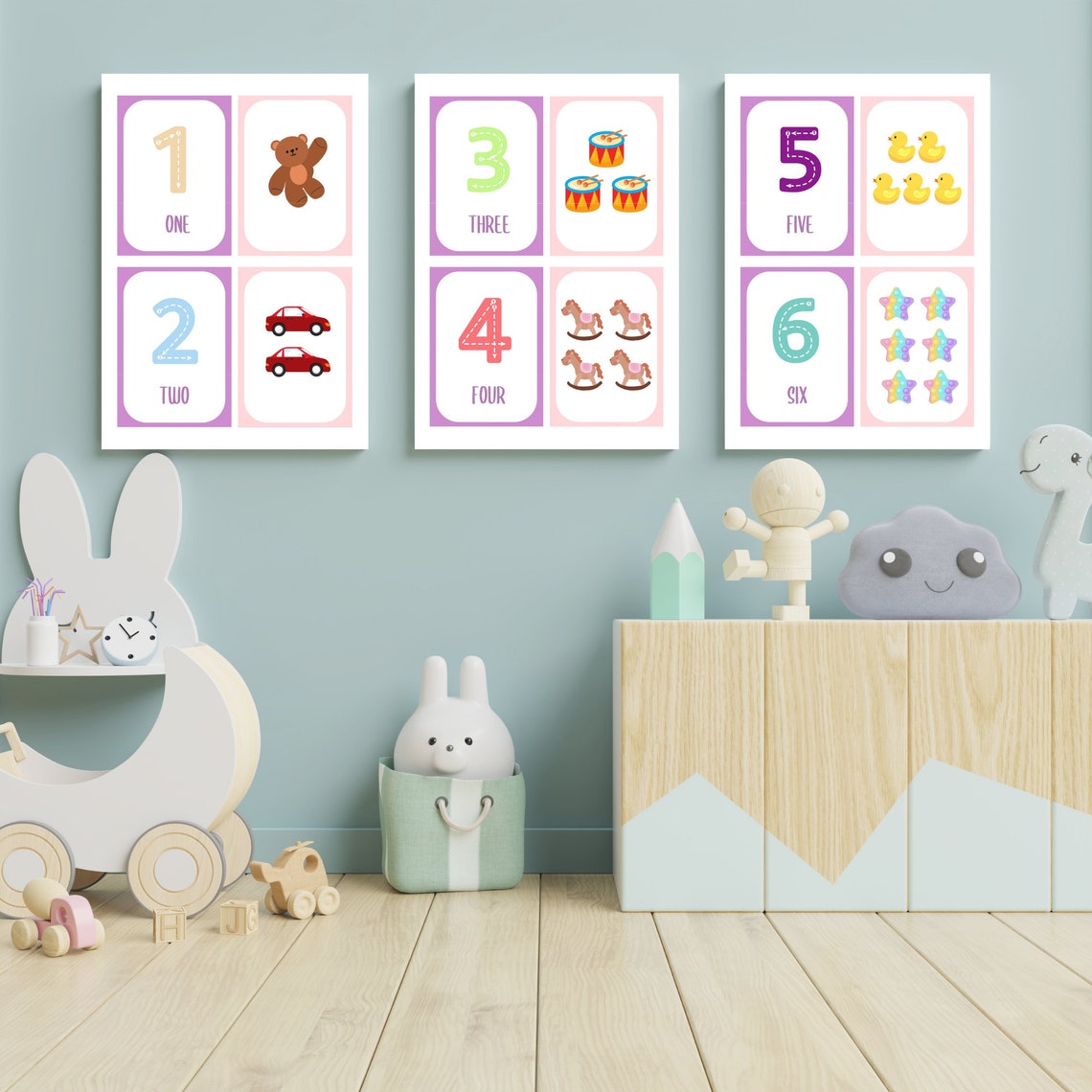 Number Matching, Counting Numbers, Montessori Number Cards, Learn to ...