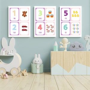 Number Matching, Counting Numbers, Montessori Number Cards, Learn to ...