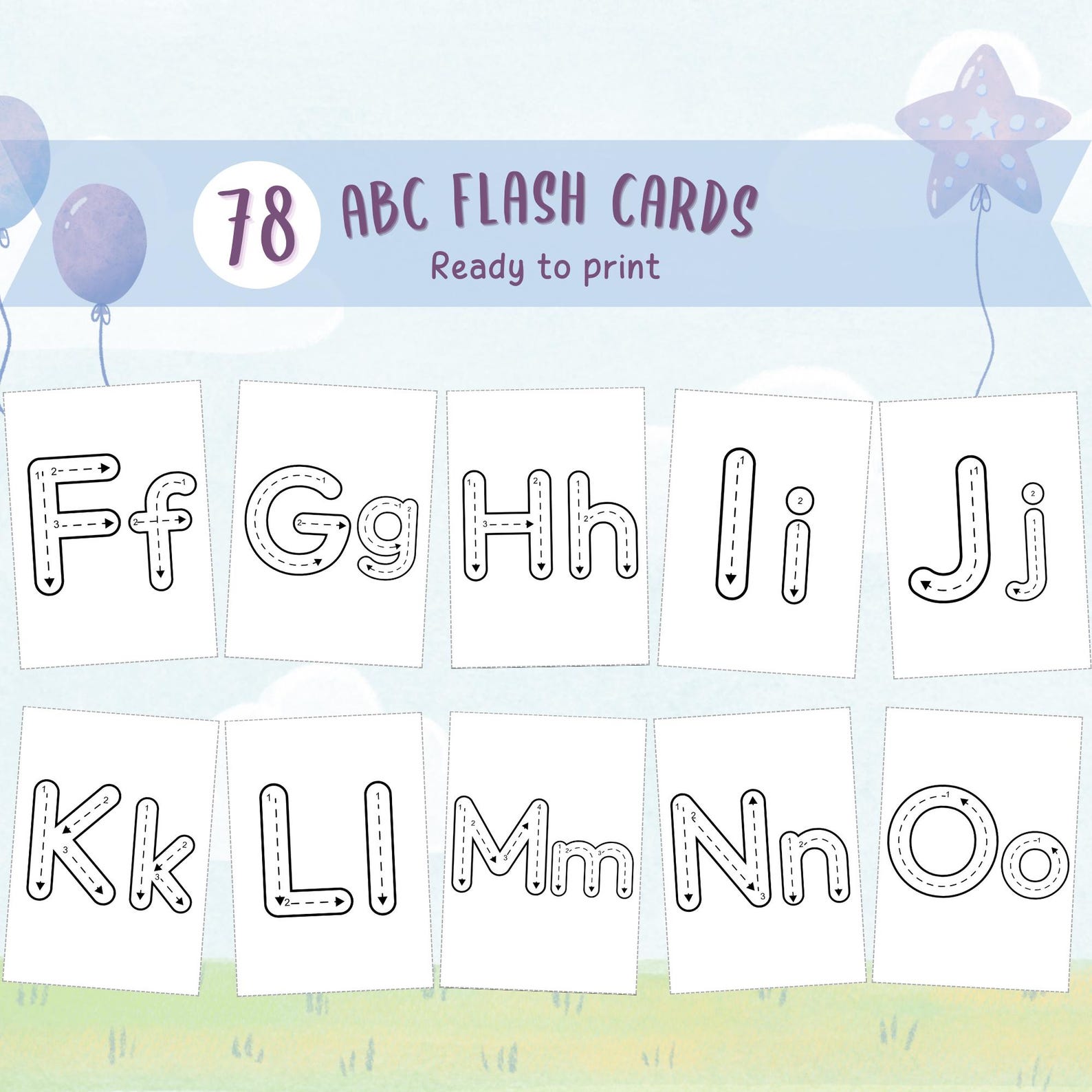 ABC Flash Cards, Printable Tracing Alphabet Letters, Printable Alphabet ...