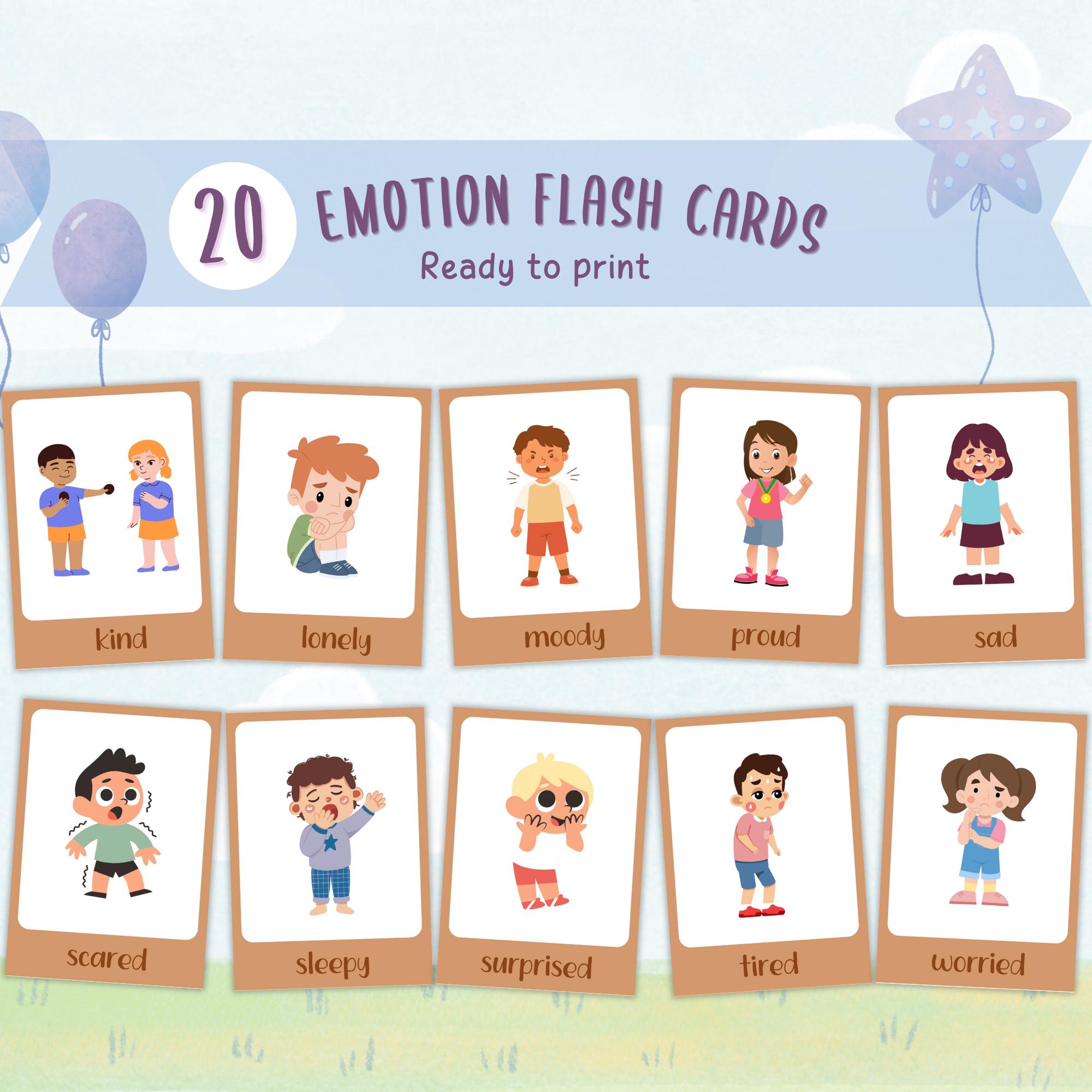 Emotions Flashcards, Feelings Flashcards, Emotion Faces Printable ...