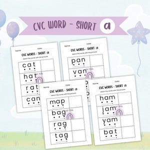 CVC Worksheets, Kindergarten Practice Worksheets, CVC Words, Phonics ...