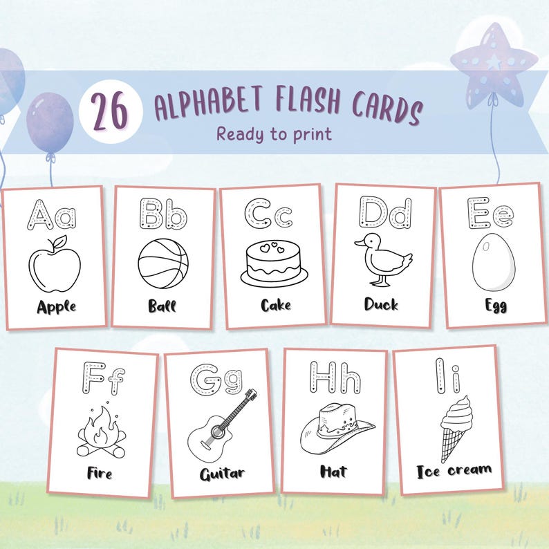 Printable Tracing Alphabet Letters, ABC Flash Cards, Alphabet Flash ...