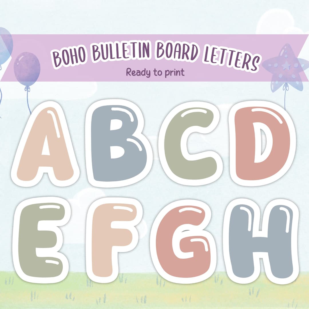 Boho Bulletin Board Letters | Neutral Pastel Classroom Decor ...