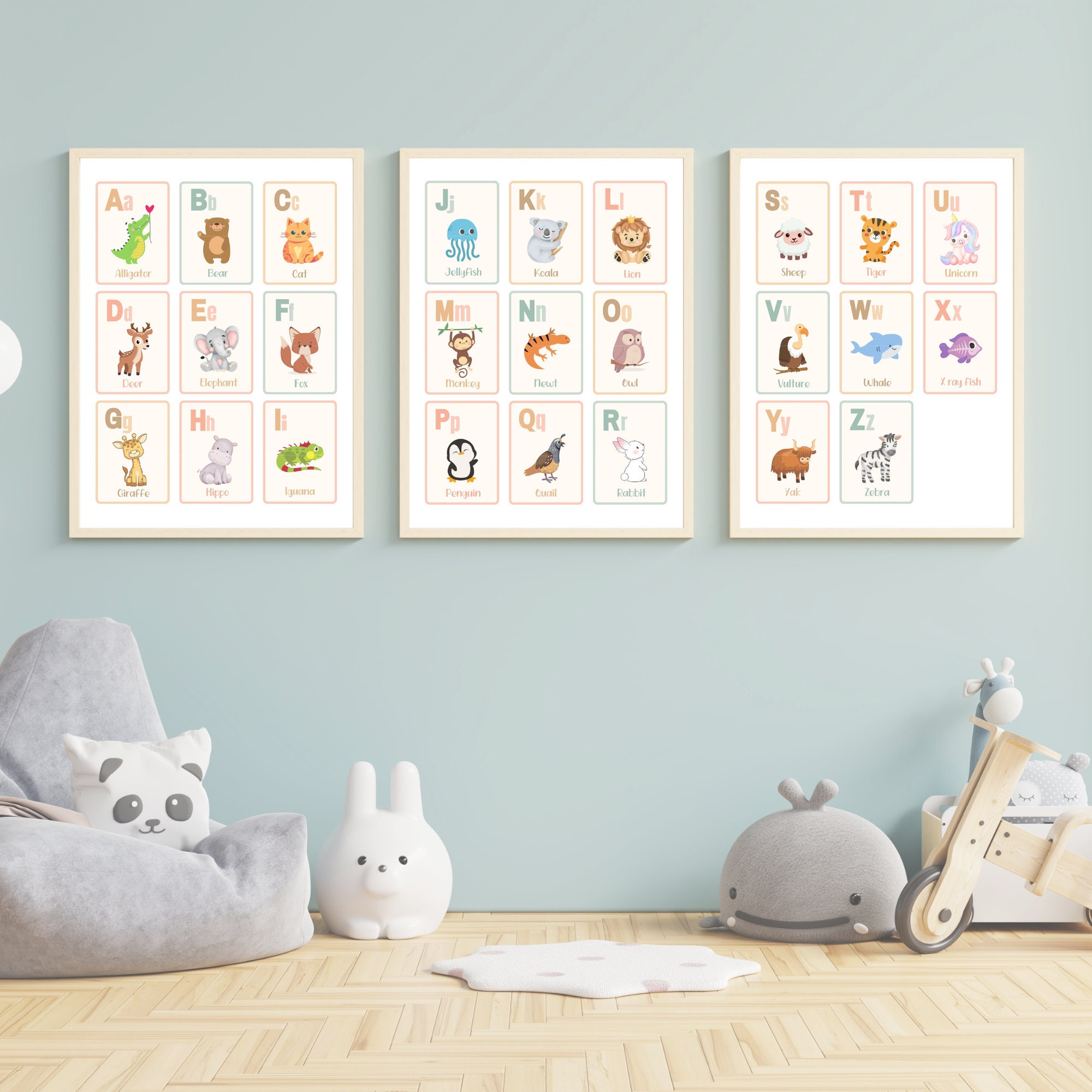 Animal Alphabet Flash Cards, Printable Alphabet Flash Cards, ABC ...