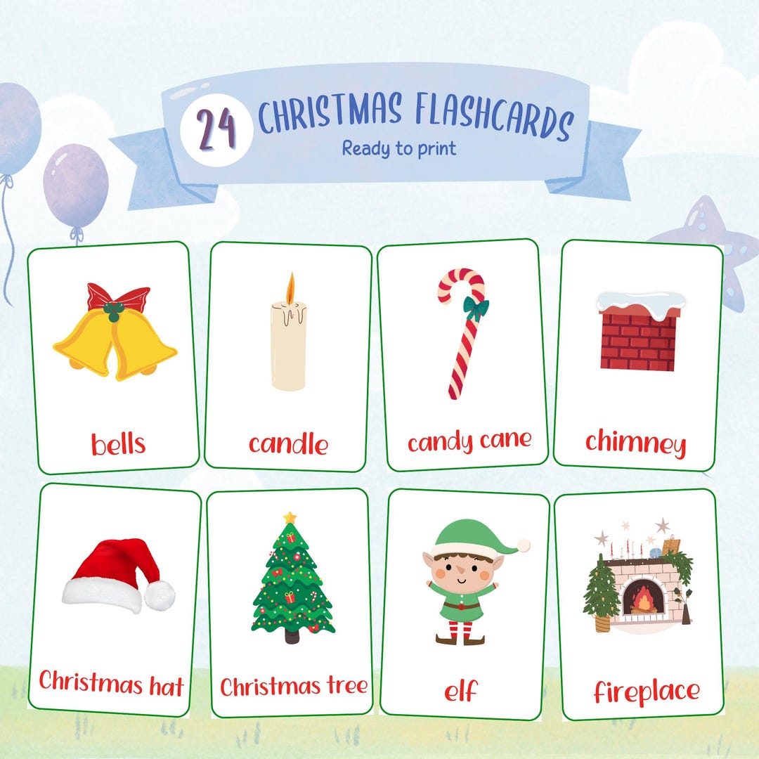 Christmas Flashcards, Words Flash Cards, Christmas Vocabulary ...