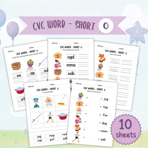 CVC Words, Phonics Printables, Sight Word Worksheets, Kindergarten ...