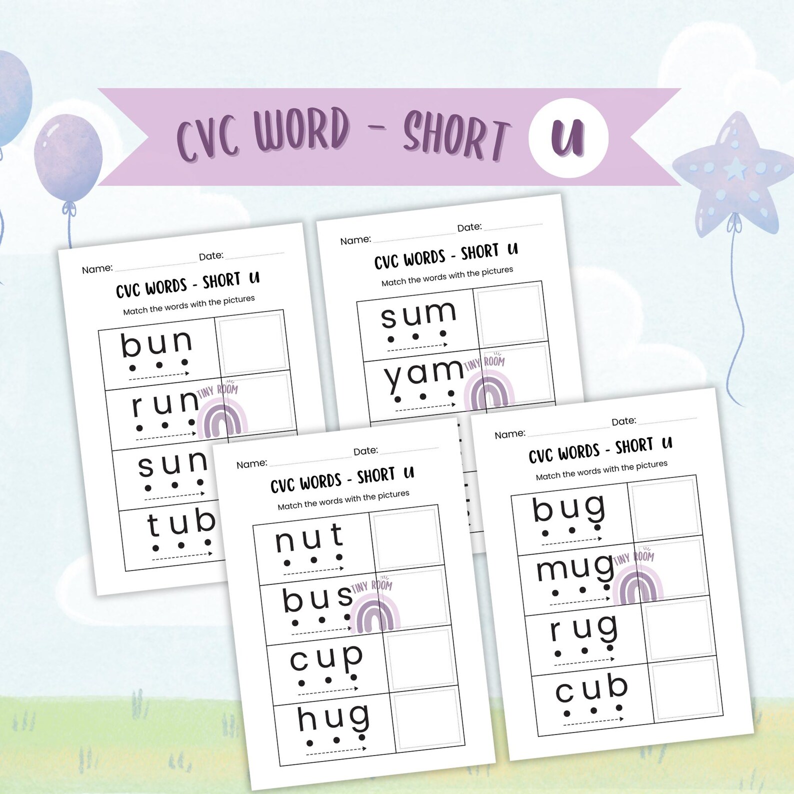 CVC Worksheets, Kindergarten Practice Worksheets, CVC Words, Phonics ...