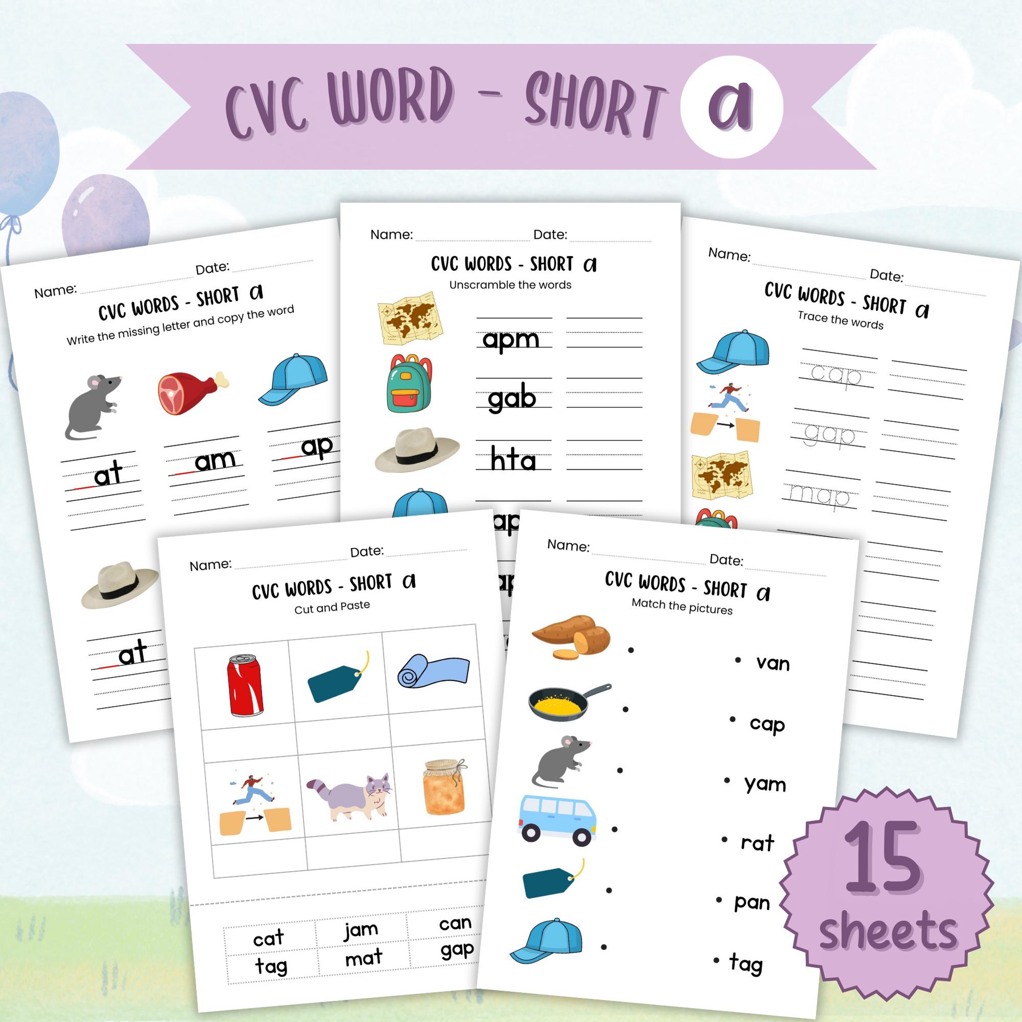 CVC, Phonics Printables, Sight Word Worksheets, Kindergarten Sight ...