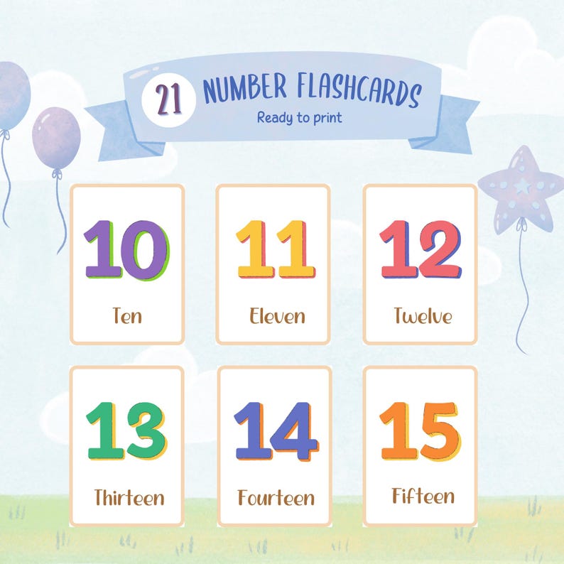 Number Flashcards, Printable Number Flashcards, Counting 1-20, Learn to ...