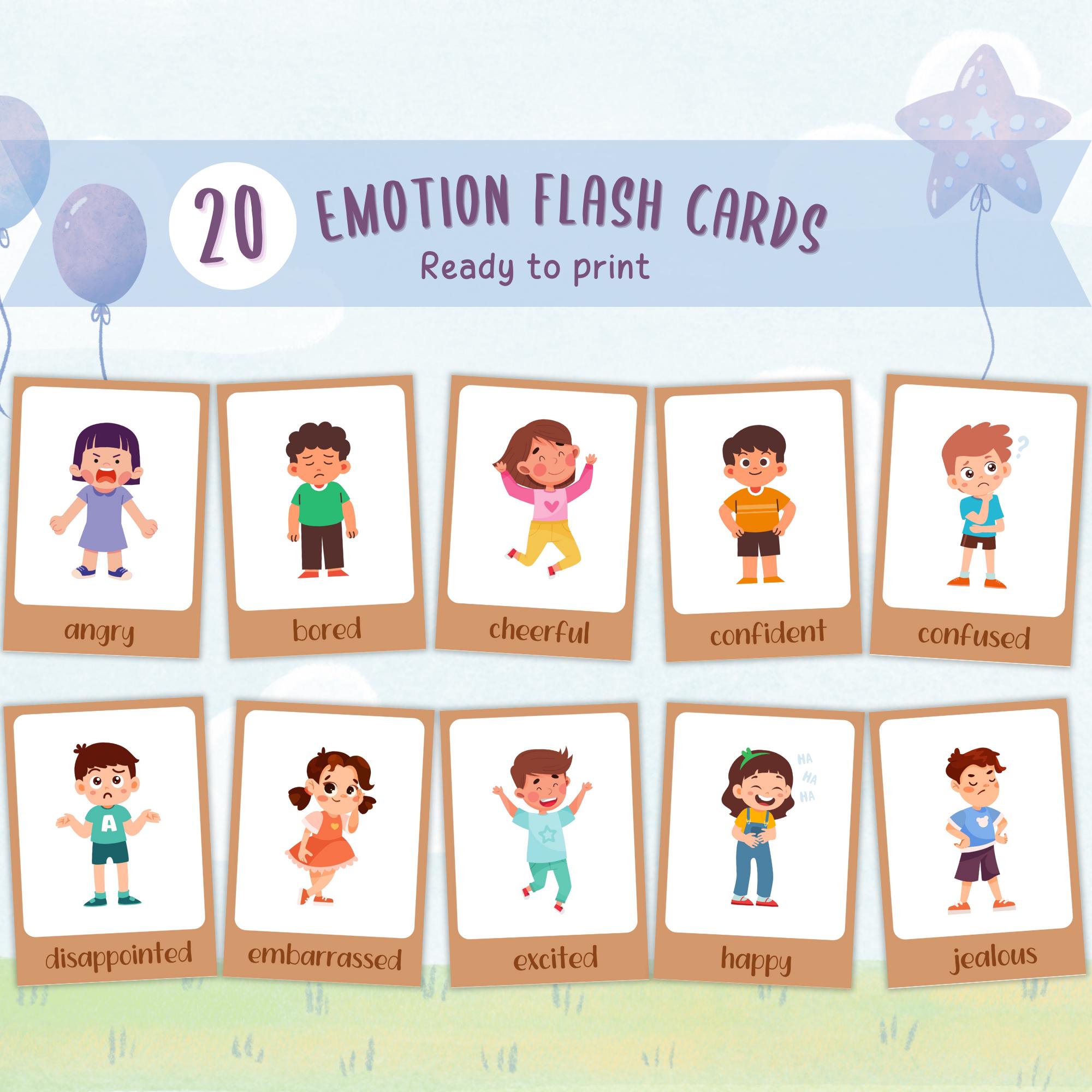Emotions Flashcards, Feelings Flashcards, Emotion Faces Printable ...