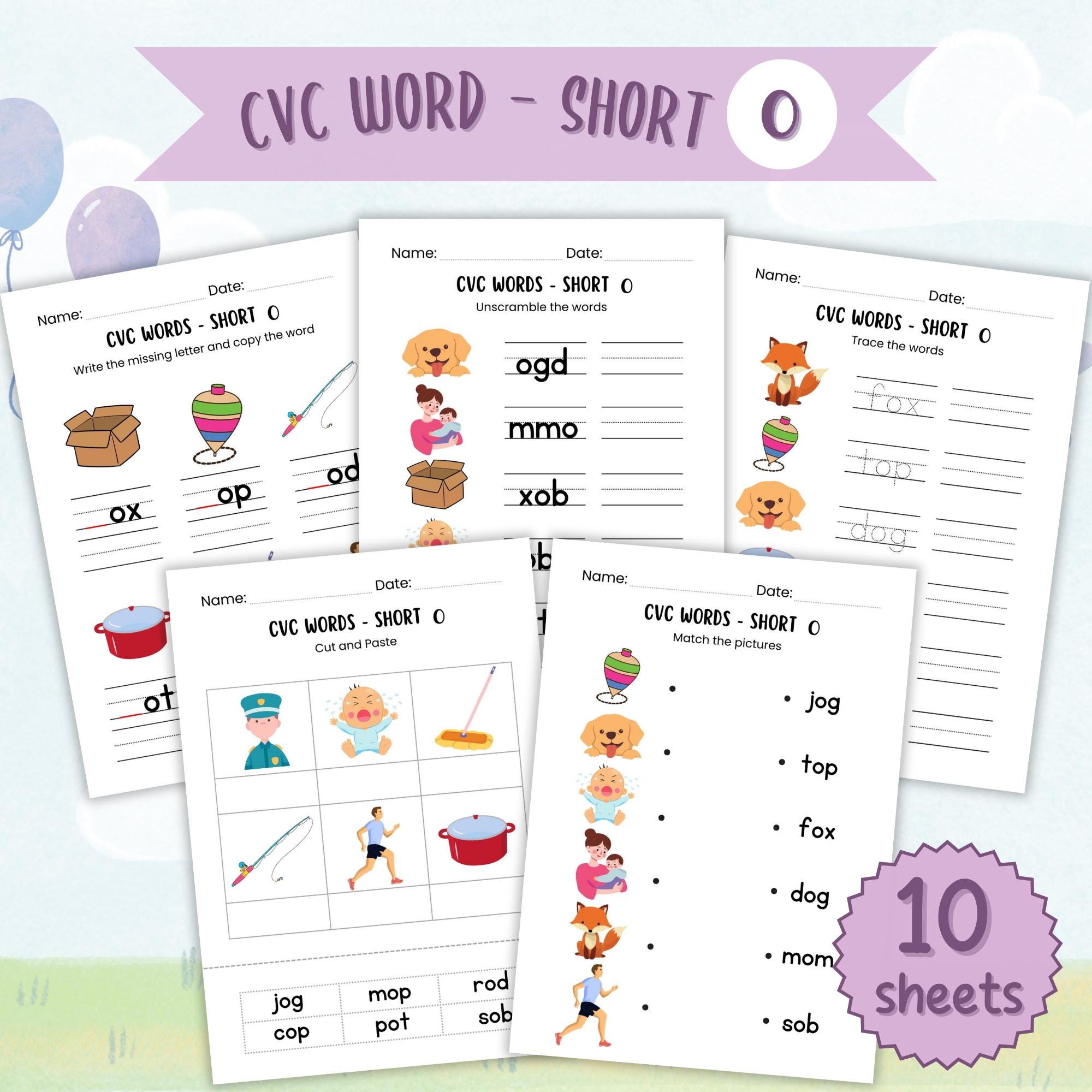 CVC, Phonics Printables, Sight Word Worksheets, Kindergarten Sight ...
