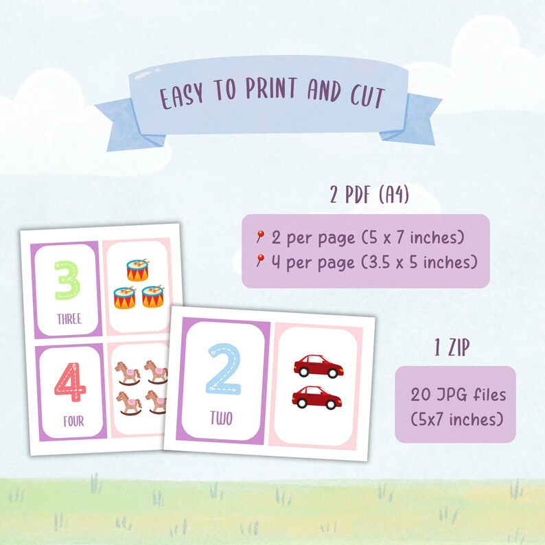 Number Matching, Number Flashcards, Kindergarten Counting Activities ...