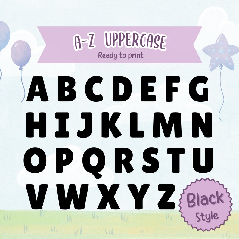 Printable Bulletin Board Letters: A-Z, A-z, Numbers, Symbols, Classroom ...