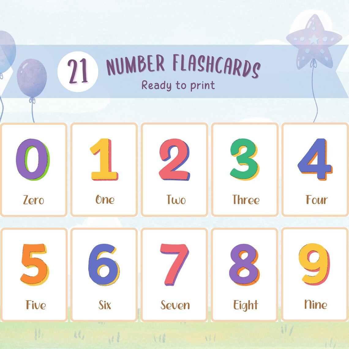 Number Flashcards, Printable Number Flashcards, Counting 1-20, Learn to ...