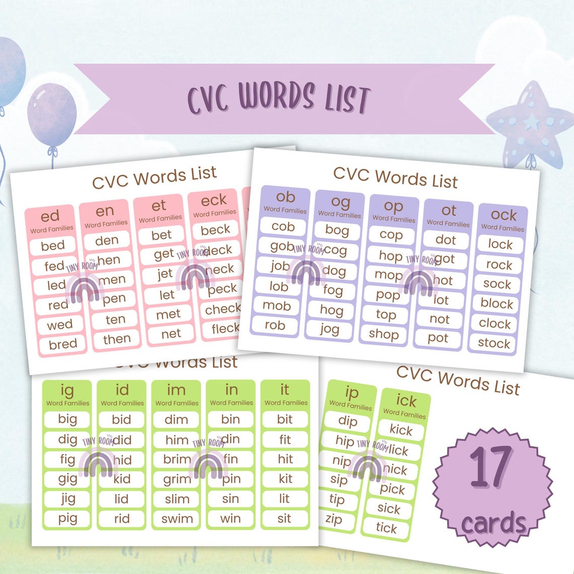 CVC Word Printables, Kindergarten Sight Words, CVC Words, Phonics ...