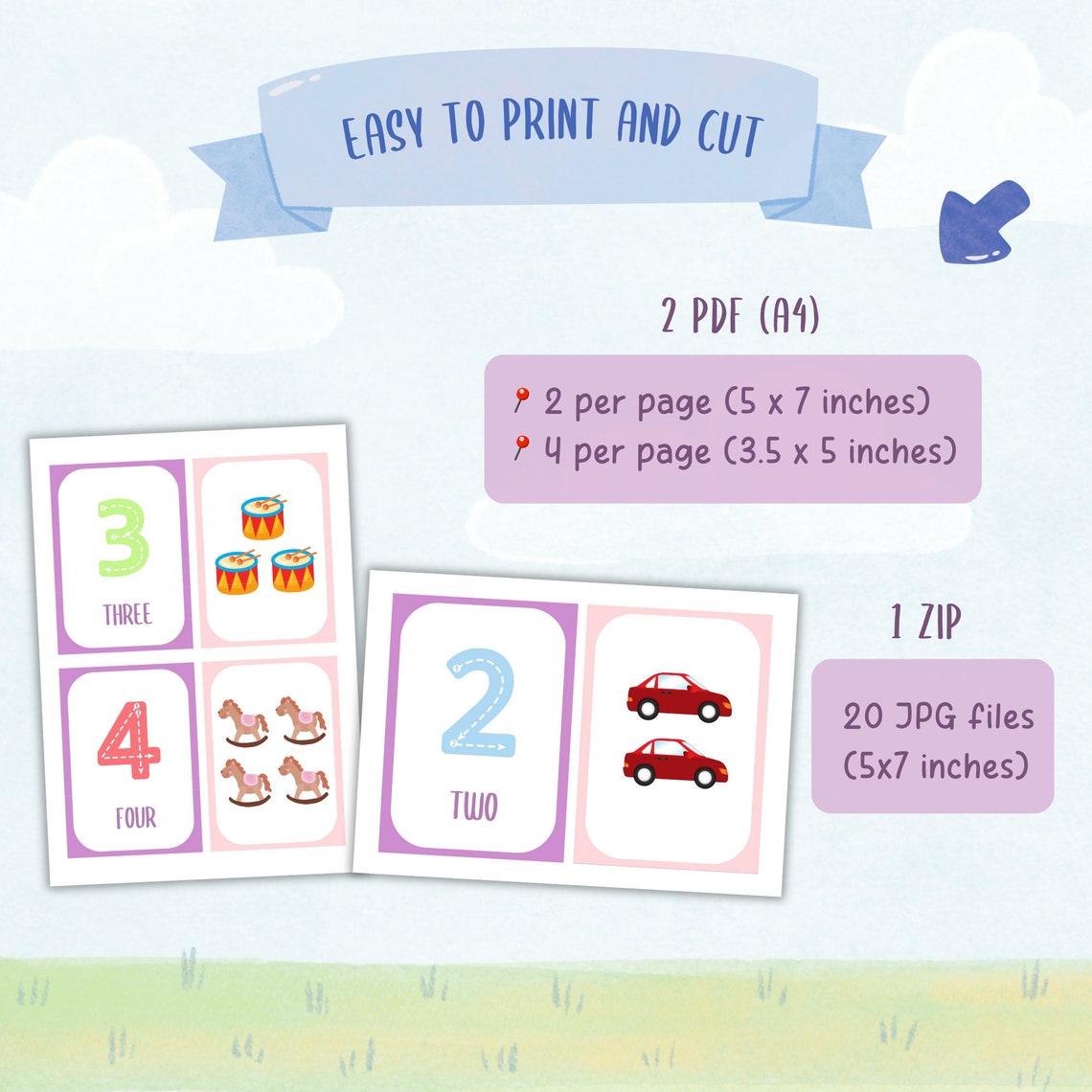 Number Matching, Counting Numbers, Montessori Number Cards, Learn to ...