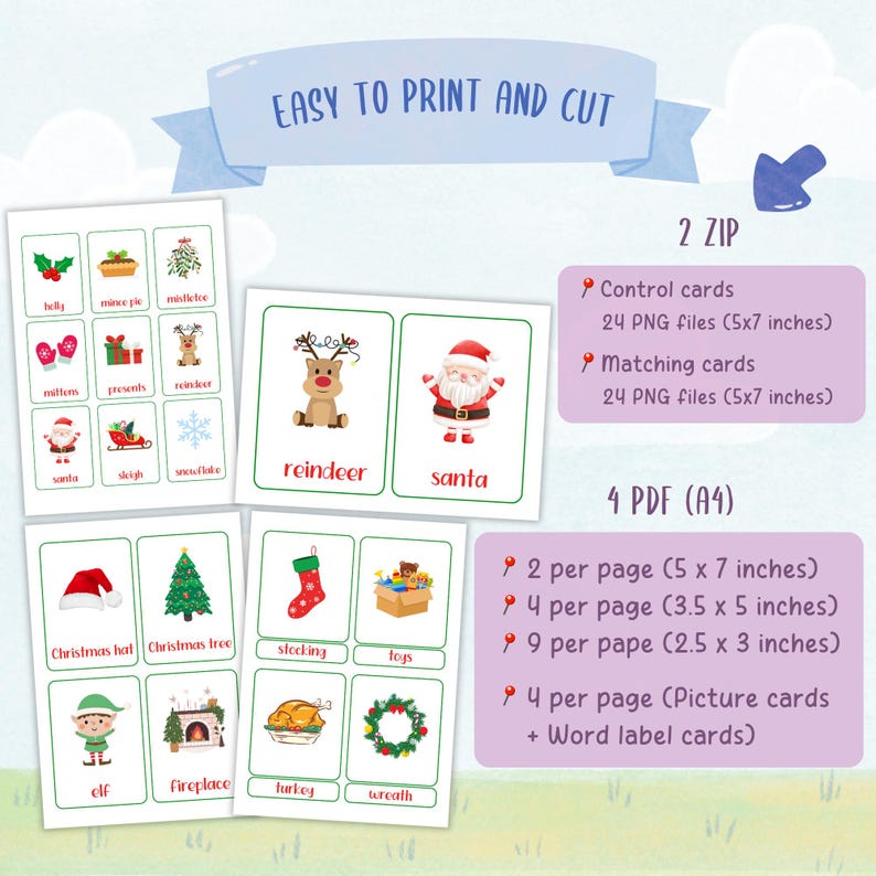 Christmas Flashcards, Words Flash Cards, Christmas Vocabulary ...