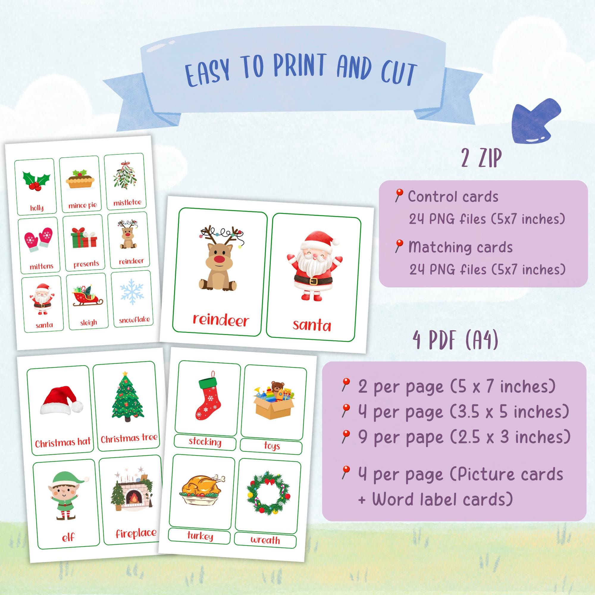 Christmas Flashcards, Words Flash Cards, Christmas Vocabulary ...