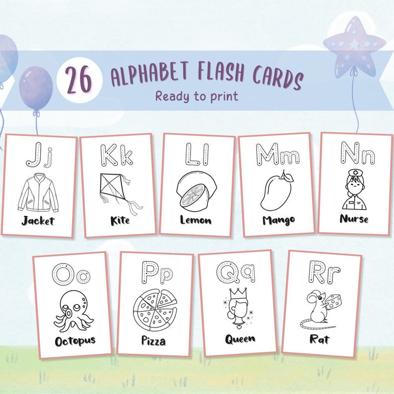 Printable Tracing Alphabet Letters, ABC Flash Cards, Alphabet Flash ...