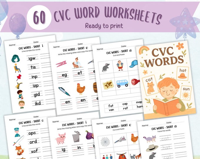 Phonics Worksheets-cvc Color by Code. Spring Theme. Prek/kindergarten ...