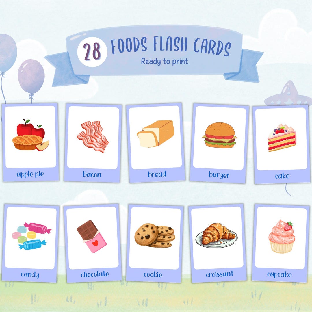 Food Flash Cards, Early Education, High Frequency Words, Words Flash ...