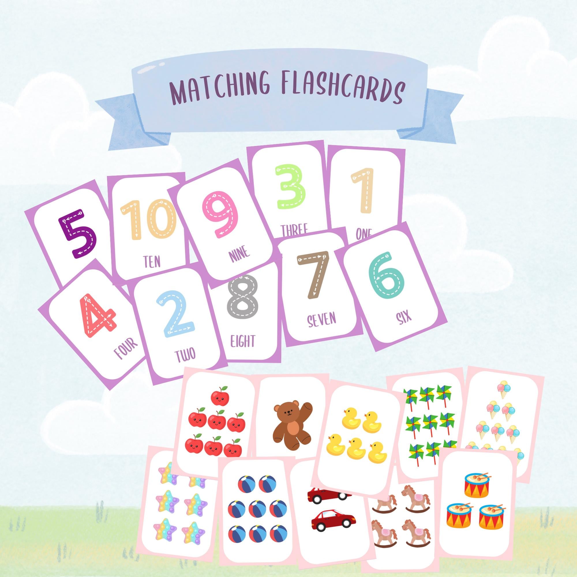 Number Matching, Number Flashcards, Kindergarten Counting Activities ...