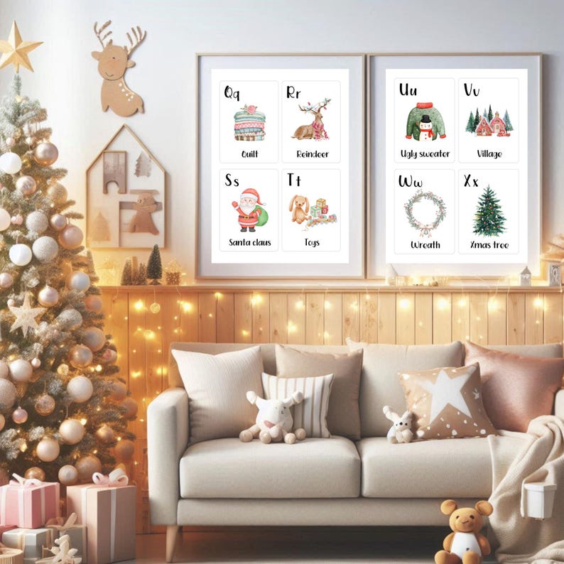 Christmas Flashcards, ABC Flash Cards, Alphabet Flash Cards, Printable ...