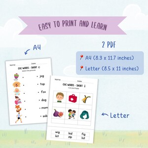 CVC Words, Phonics Printables, Sight Word Worksheets, Kindergarten ...