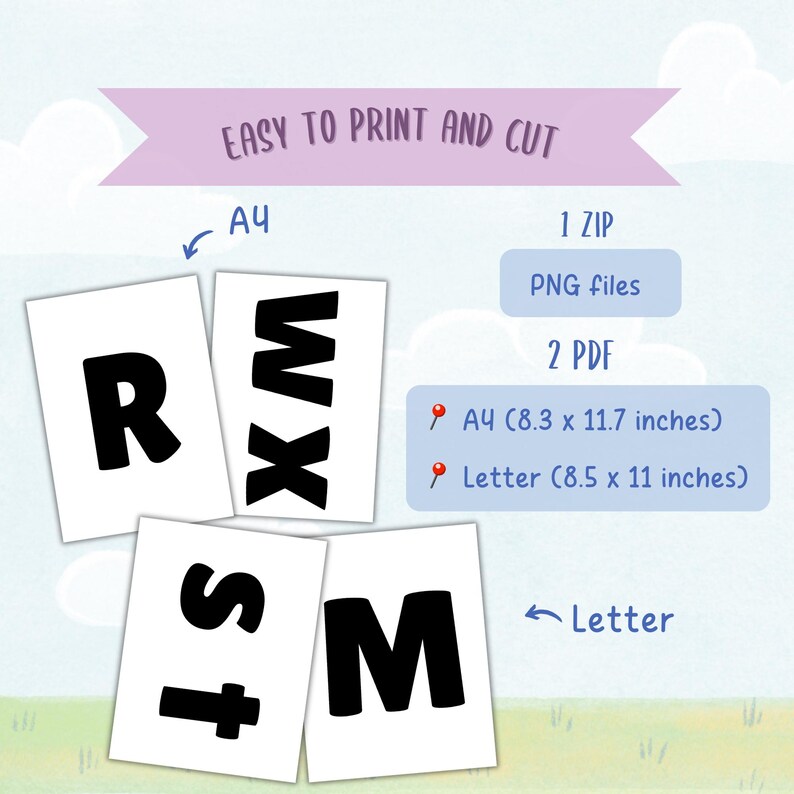 Printable Bulletin Board Letters: A-Z, A-z, Numbers, Symbols, Classroom ...