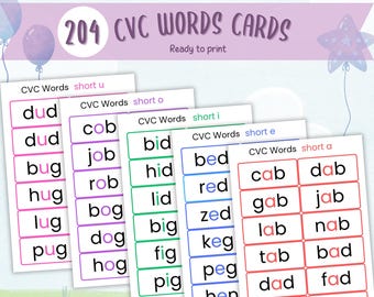CVC Word Printables, Kindergarten Sight Words, CVC Words, Phonics ...