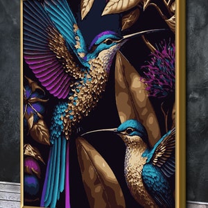 Painting by Numbers DIY Hummingbird Painting Kit With Metallic Paints ...