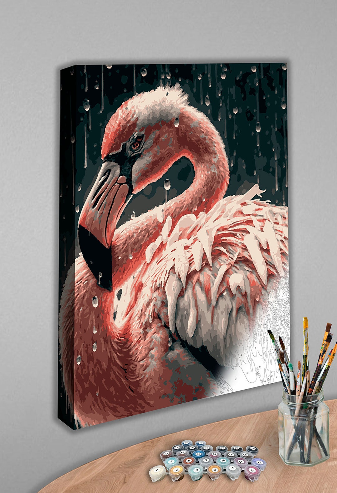 Pink Flamingo DIY Painting Set With Metallic Paints - Handcrafted Gift ...