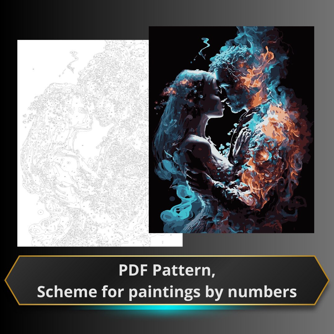 PDF Pattern DIY Painting Kit, Digital Paint by Numbers PDF - Printable ...