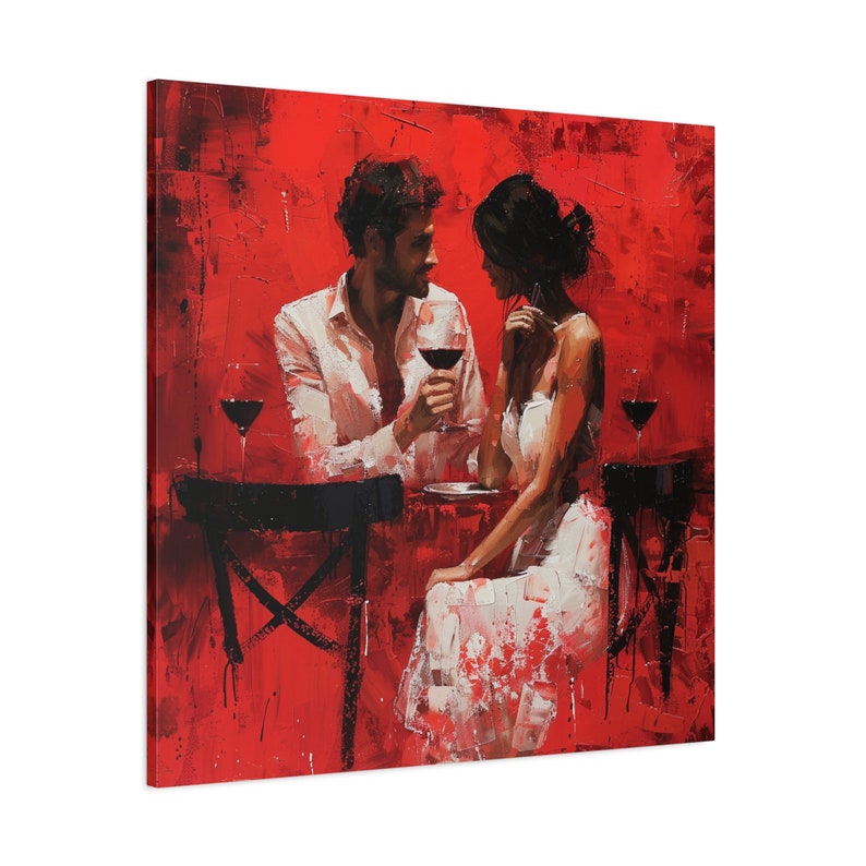 Crimson Connection: Abstract Canvas Print of Intimate Celebration ...
