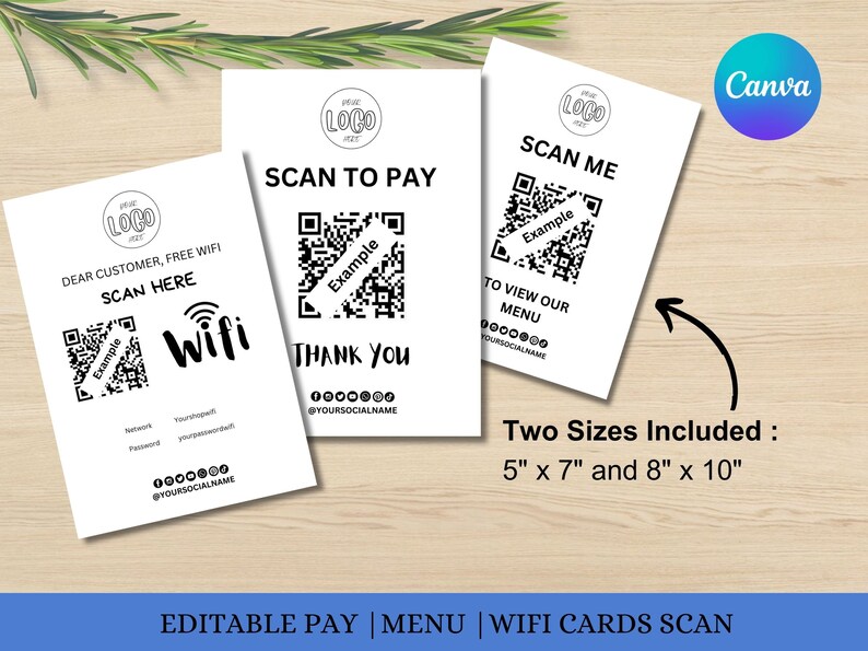 QR Code Sign Template, Minimalist Scan QR Link Board, Printable Scan to ...