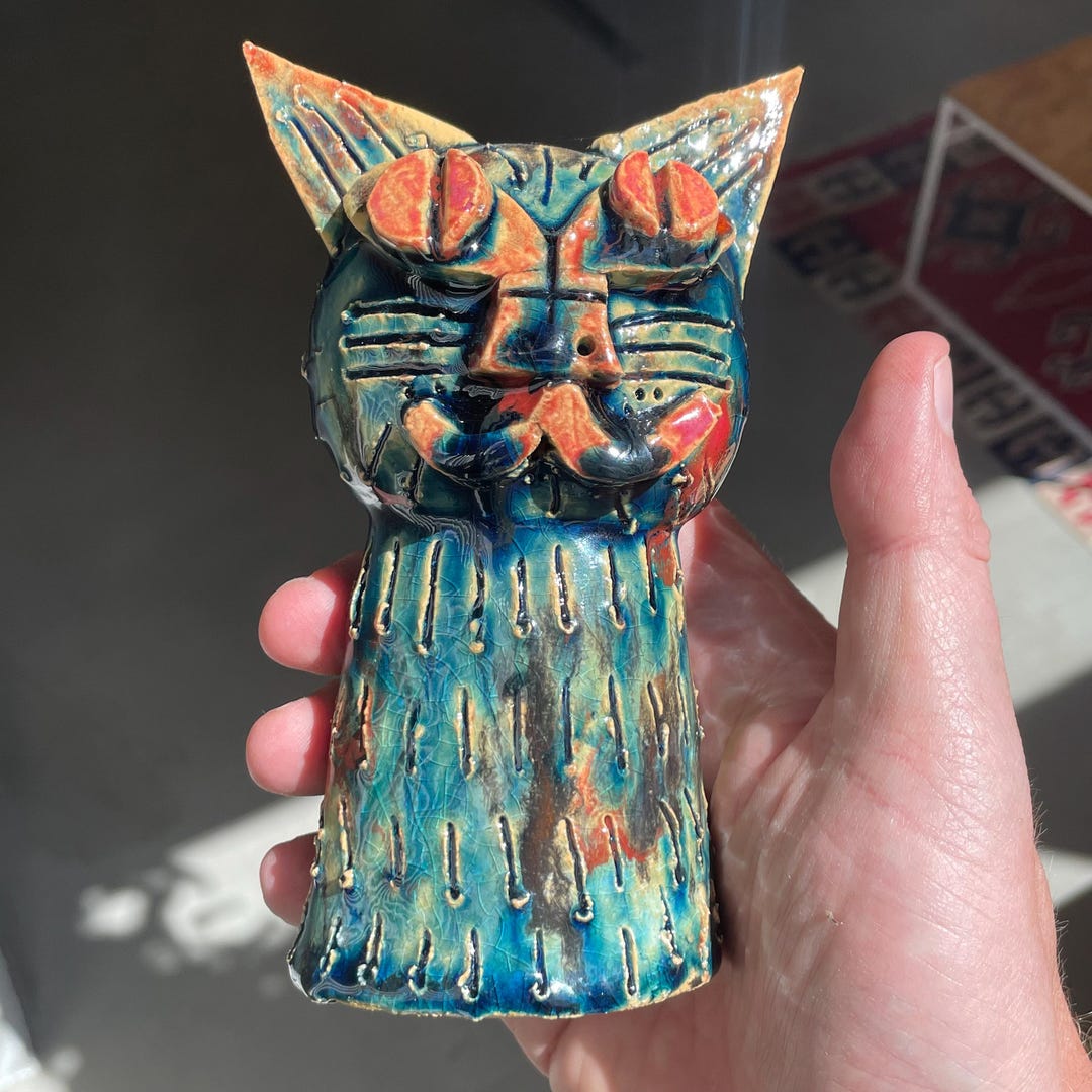 Original Expresionist Cat Sideboard Sculpture by Peter Stemmler - Etsy